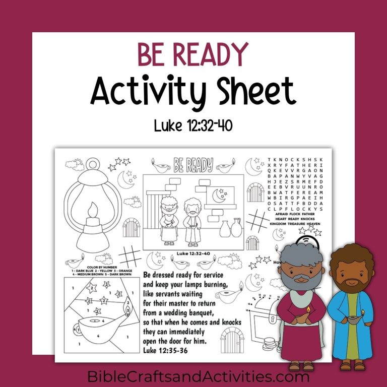 Be Ready Activity Sheet - Bible Crafts Shop