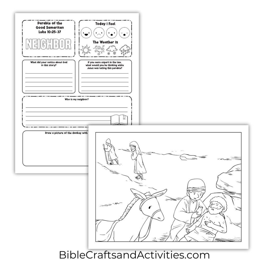 Parable of the Good Samaritan Activity Pages - Bible Crafts Shop