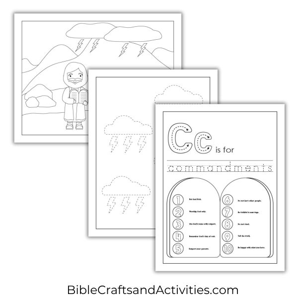 Moses and the Ten Commandments Activity Pages - Bible Crafts Shop